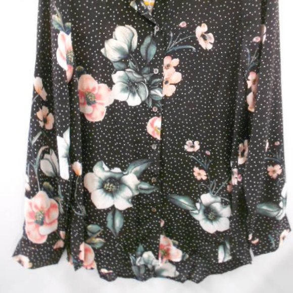 Spense | Tops | Spense Womens Floral Dot Button Down Top | Poshmark